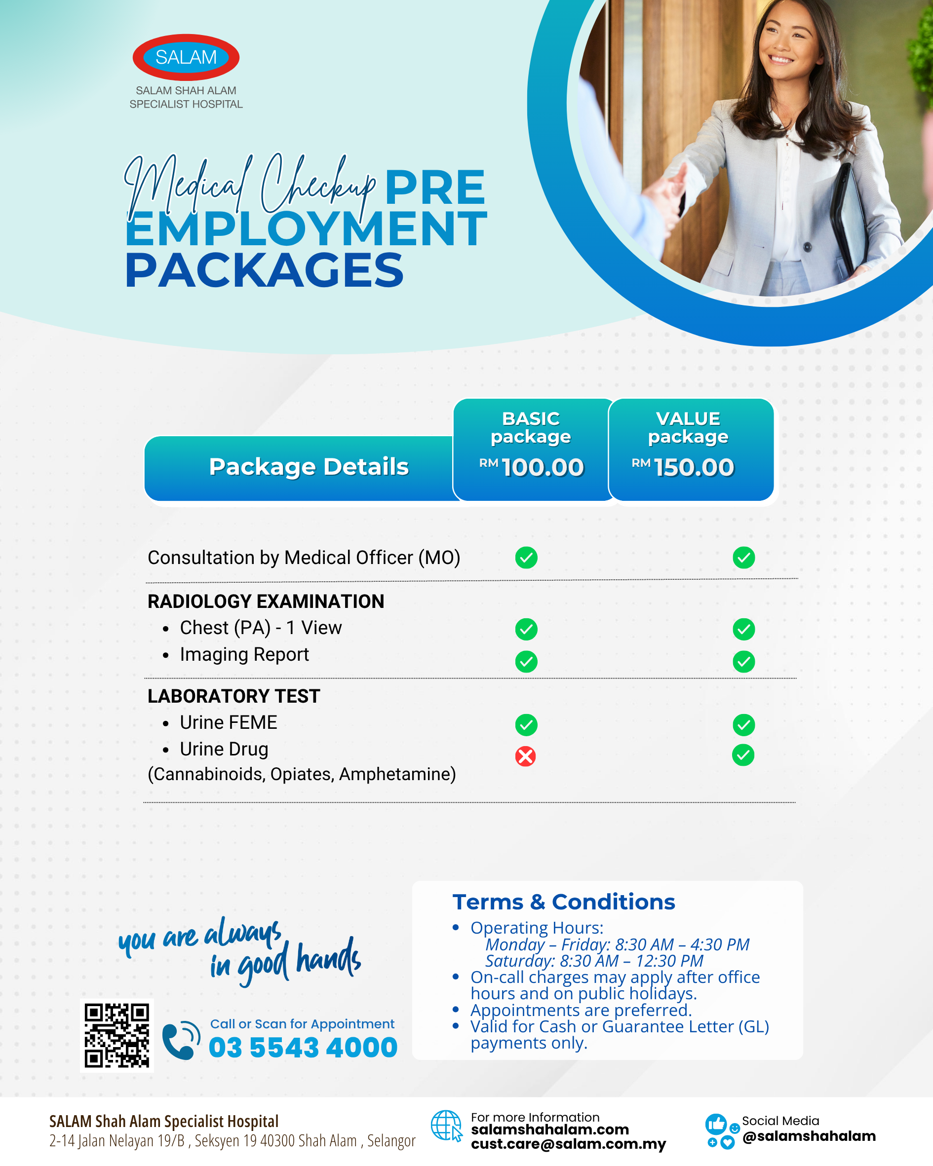 MEDICAL CHECKUP PRE EMPLOYMENT PACKAGE | SALAM Shah Alam Specialist ...